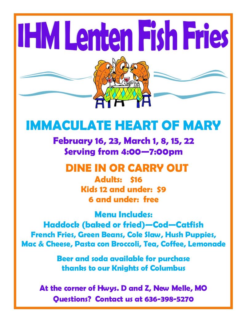 Lenten Fish Fries > Immaculate Heart of Mary in New Melle